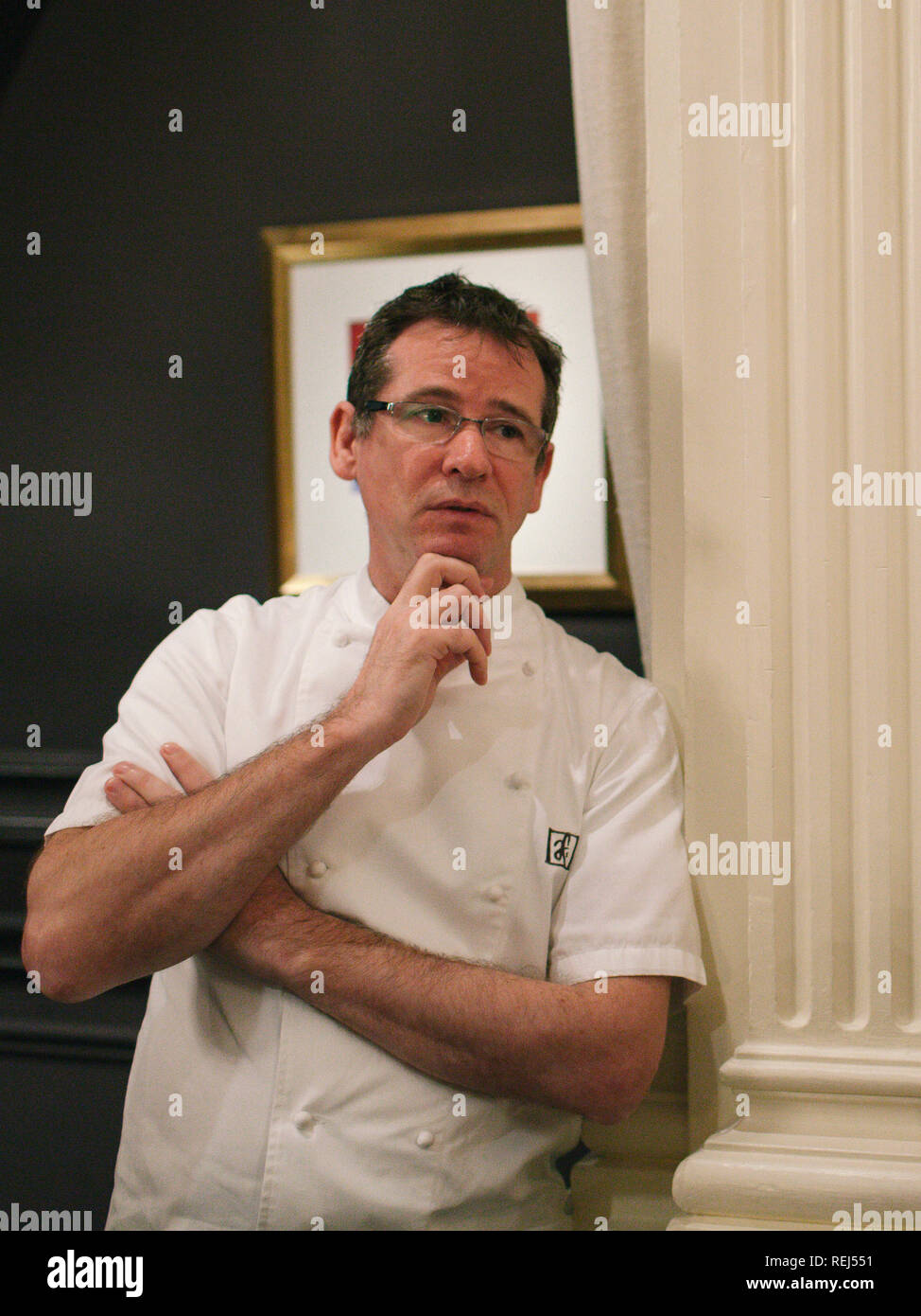 Andrew Fairlie, a 2 Michelin Star chef at his restaurant in Gleneagles ...