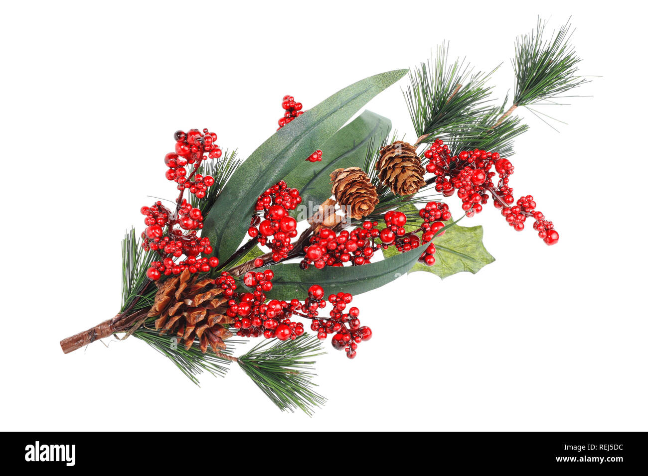 Christmas branch decoration, isolated on white Stock Photo - Alamy