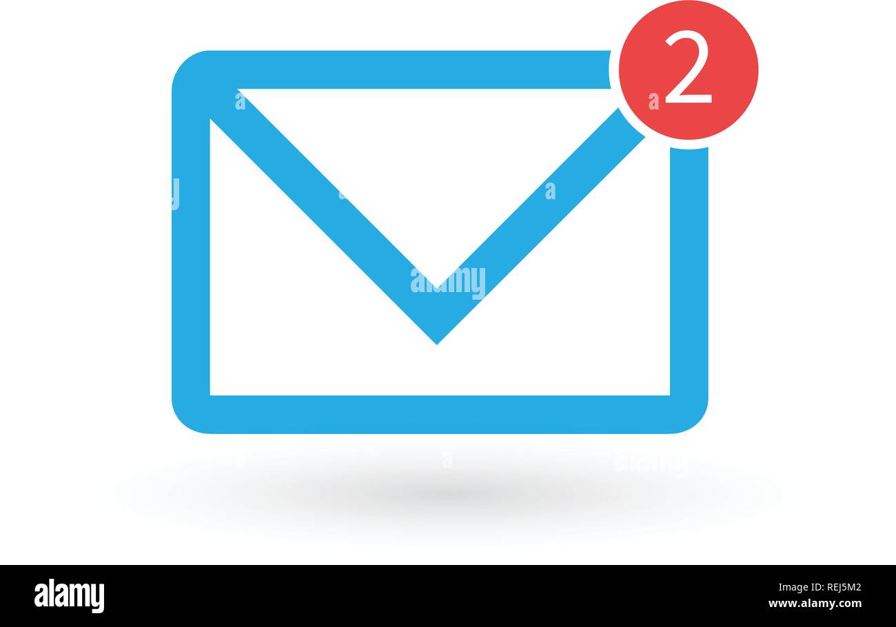 Vector illustration icon concept of closed mail envelope with number ...