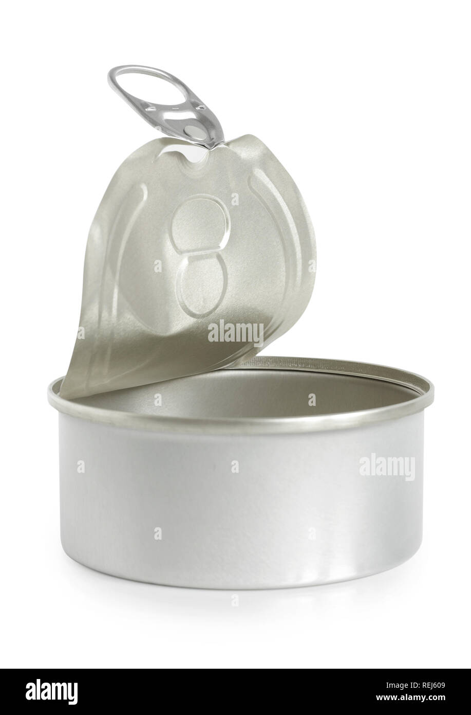 Empty tin can, isolated on white Stock Photo - Alamy