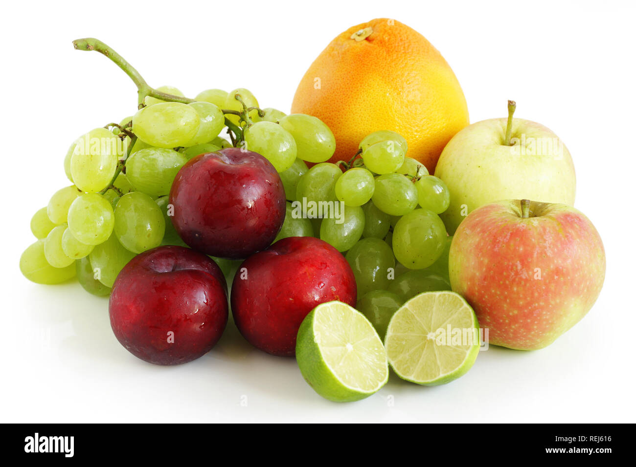 Fresh summer fruit, isolated on white Stock Photo - Alamy
