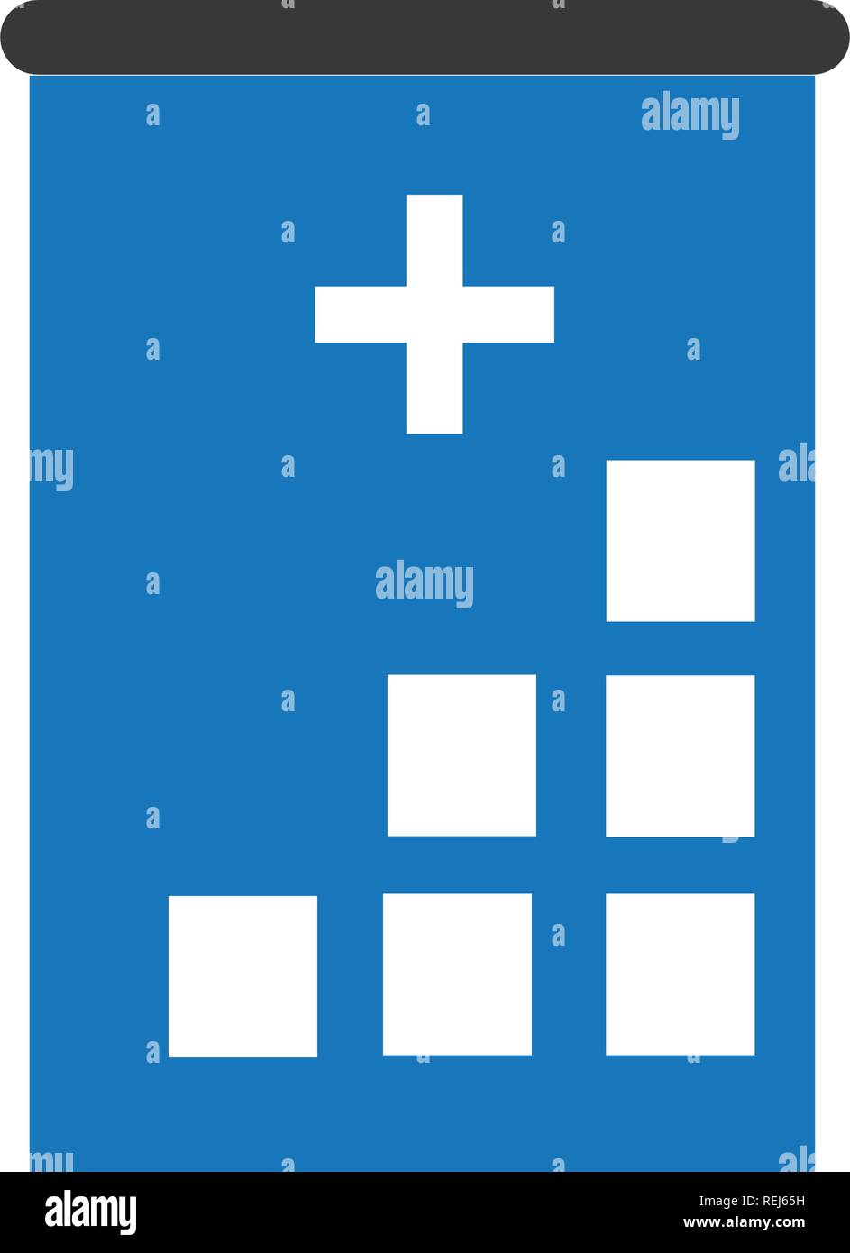 Hospital icon cross building, human medical concept. vector ...
