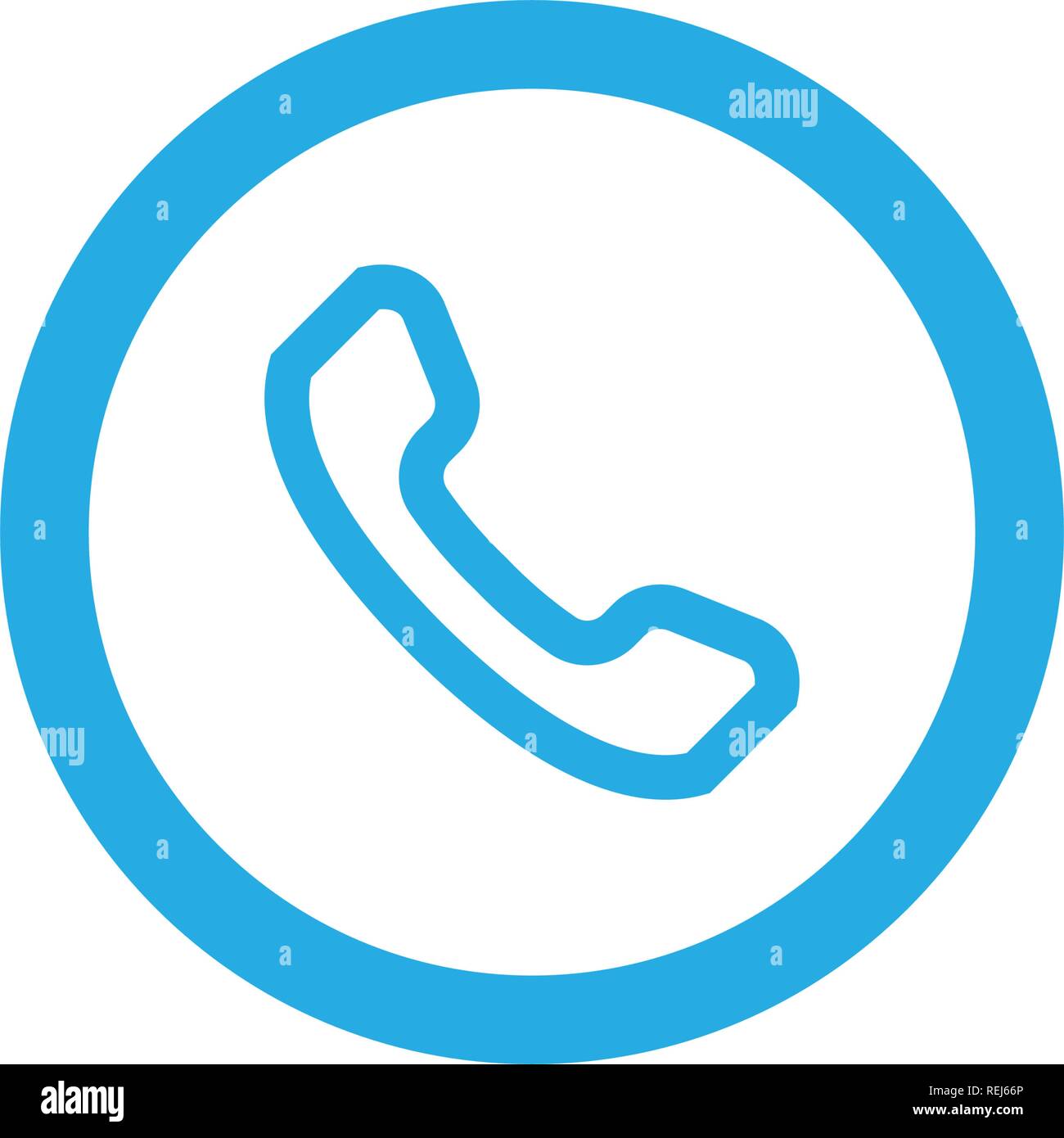 Blue Telephone Icon Vector