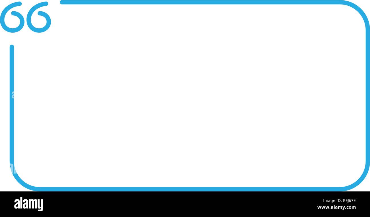 Linear outline Text quote frame, vector illustration on white Stock ...