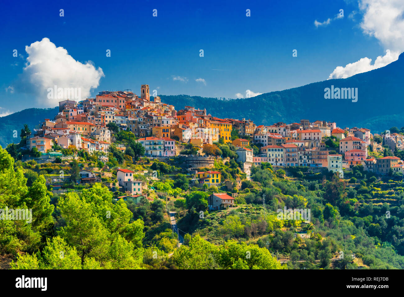 View of Perinaldo in the Province of Imperia, Liguria, Italy Stock ...
