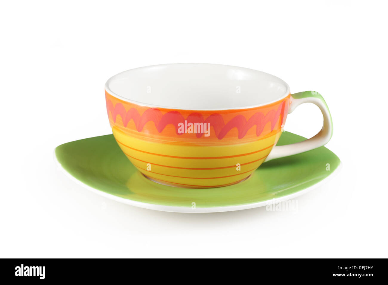 Colorful tea cup, isolated on white Stock Photo - Alamy