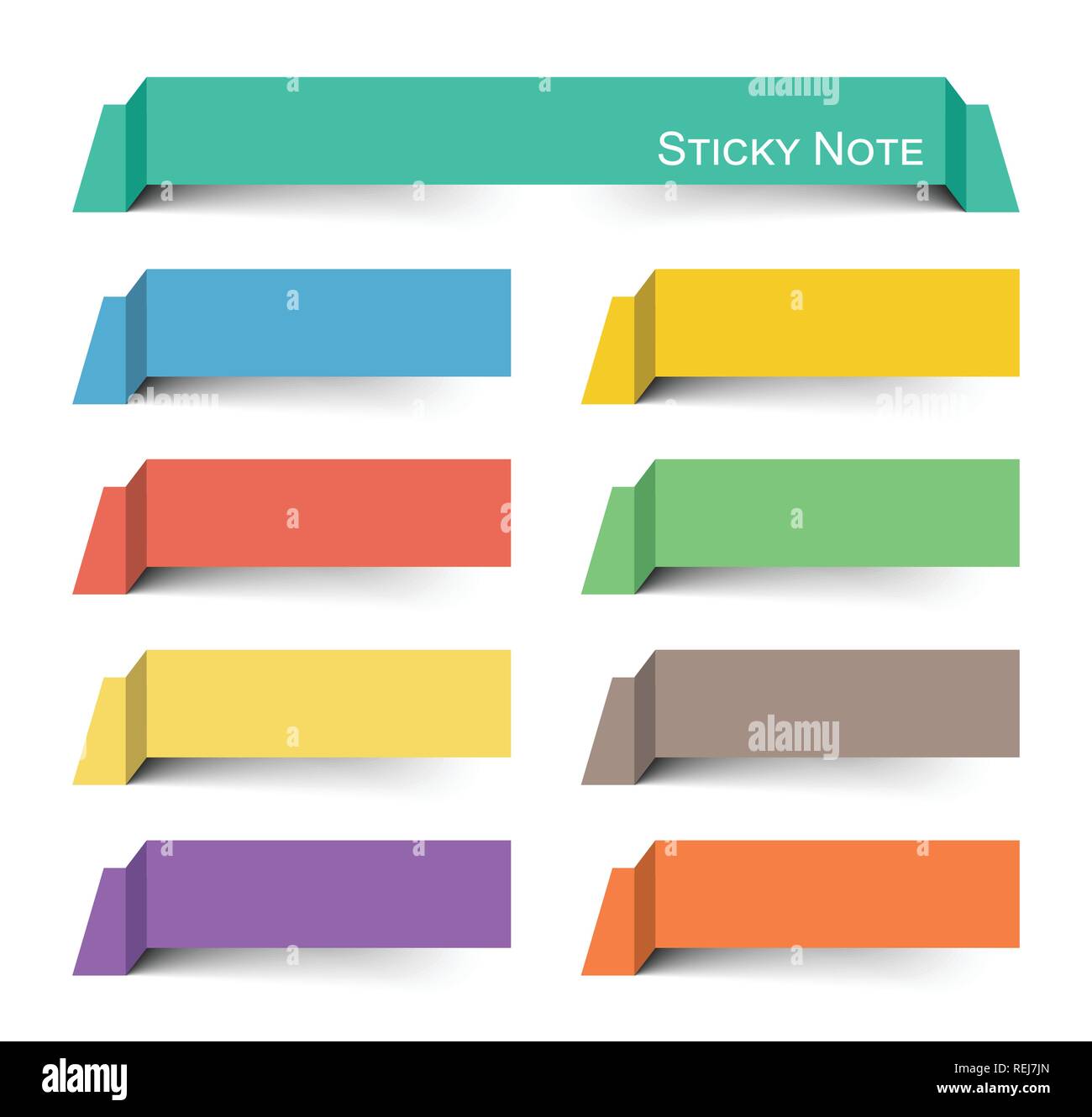 Sticky note . Multicolor and floating paper design . Vector Stock ...