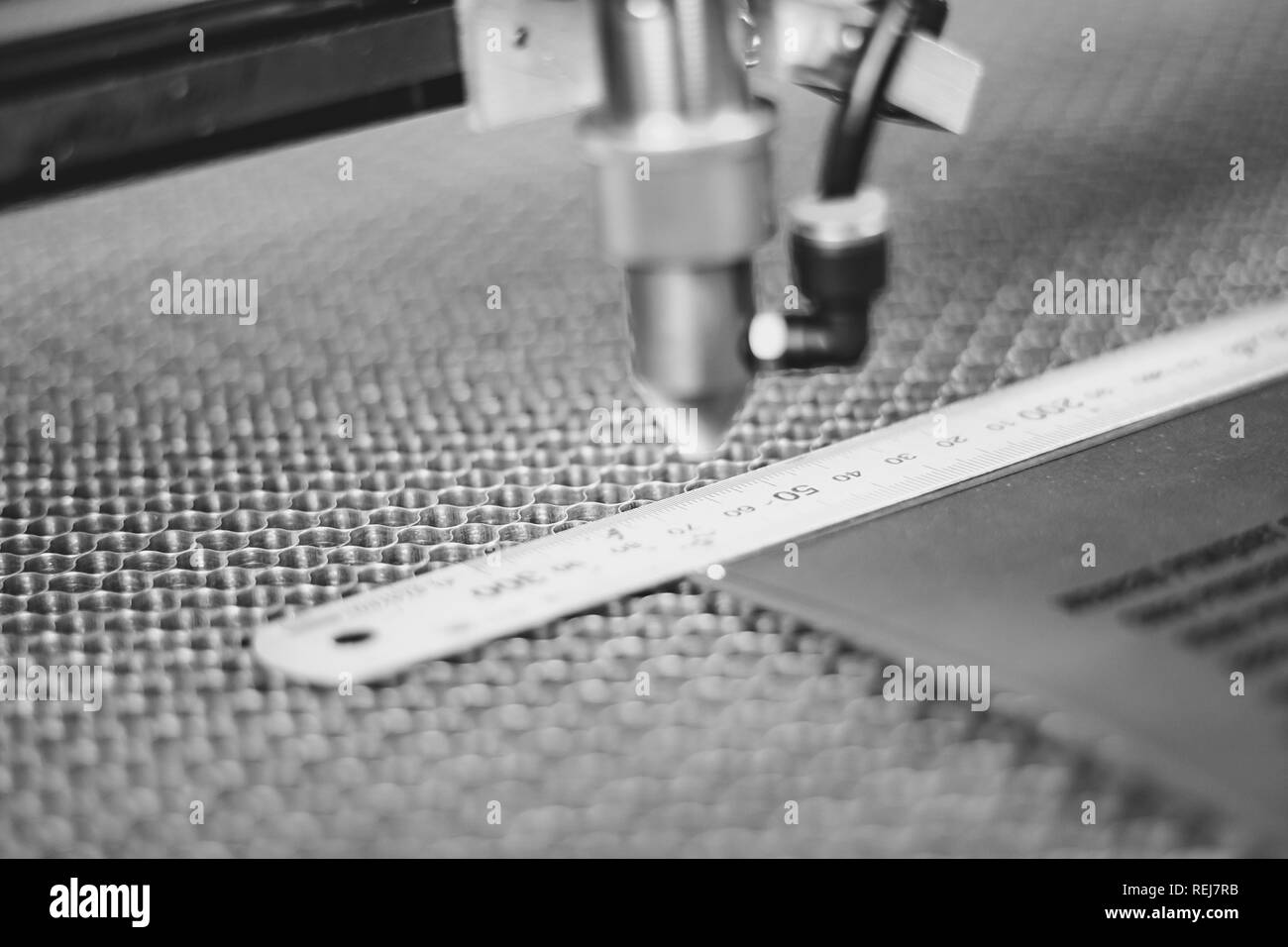 Very fine CNC leather cutting router machine Stock Photo - Alamy