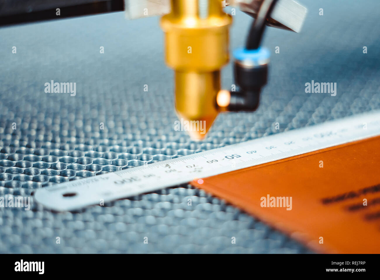 Very fine CNC leather cutting router machine Stock Photo - Alamy