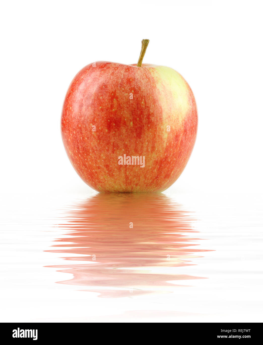 Apple with water reflection, isolated on white Stock Photo - Alamy