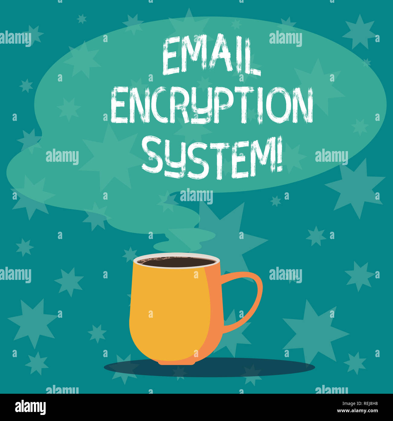 Handwriting text writing Email Encryption System. Concept meaning ...