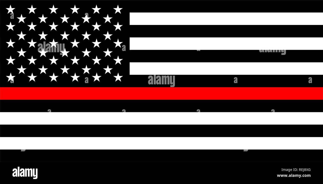 united states of america country police thin red line flag Stock Photo ...