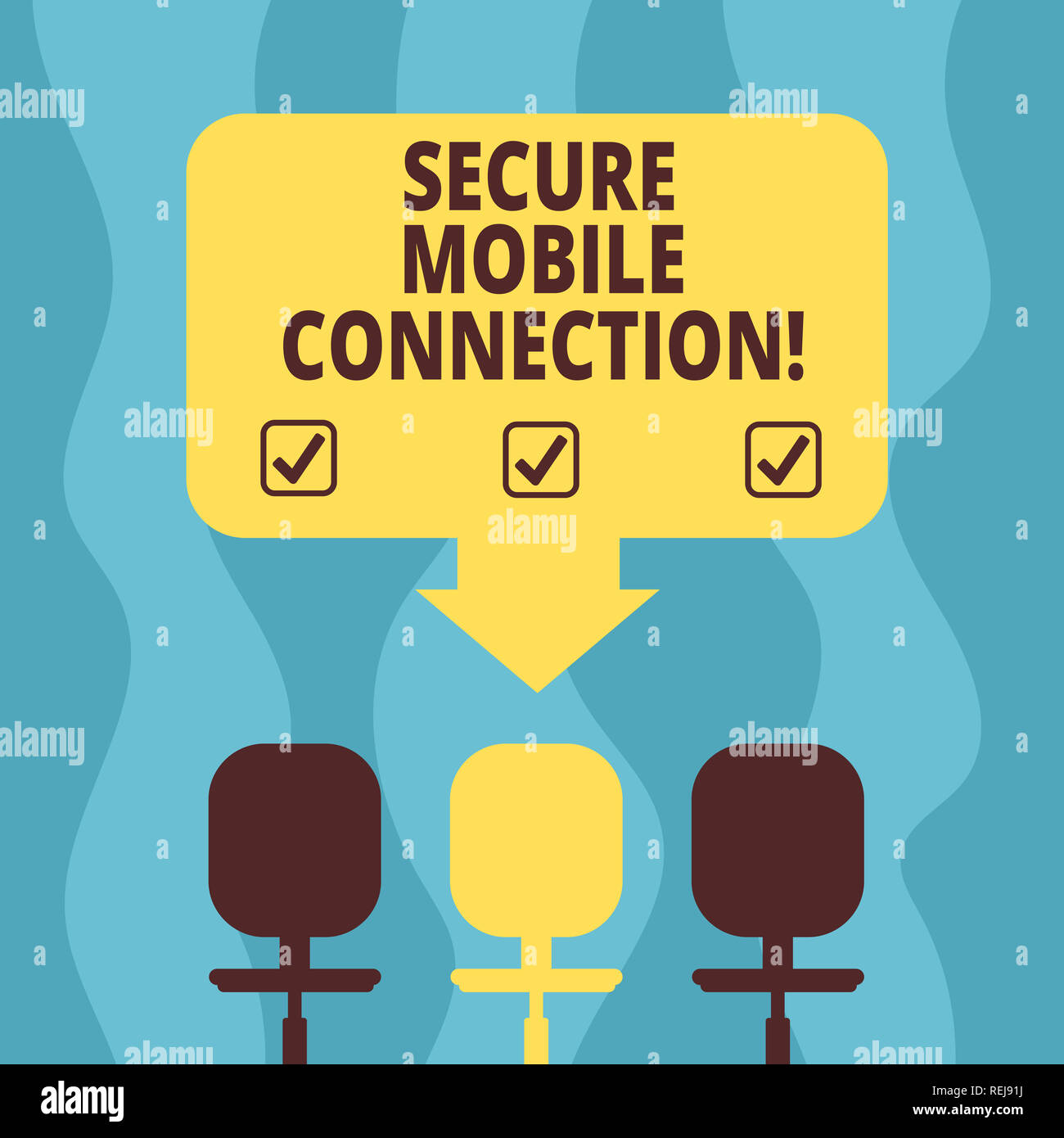 Conceptual Hand Writing Showing Secure Mobile Connection Business Photo Showcasing Encrypted By