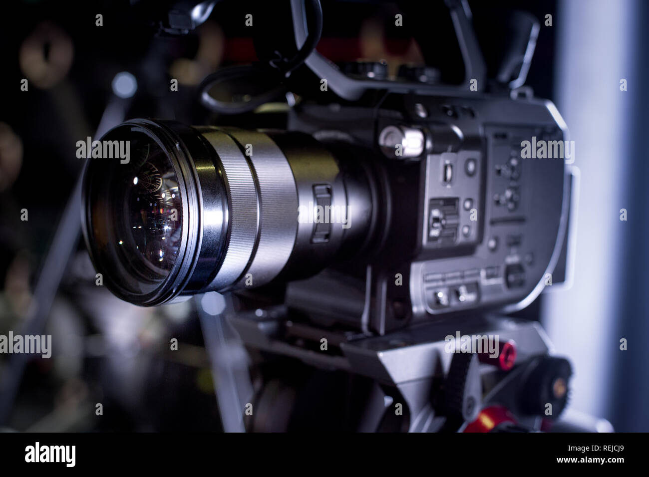 video creation process backstage concept. before recording a video blog ...