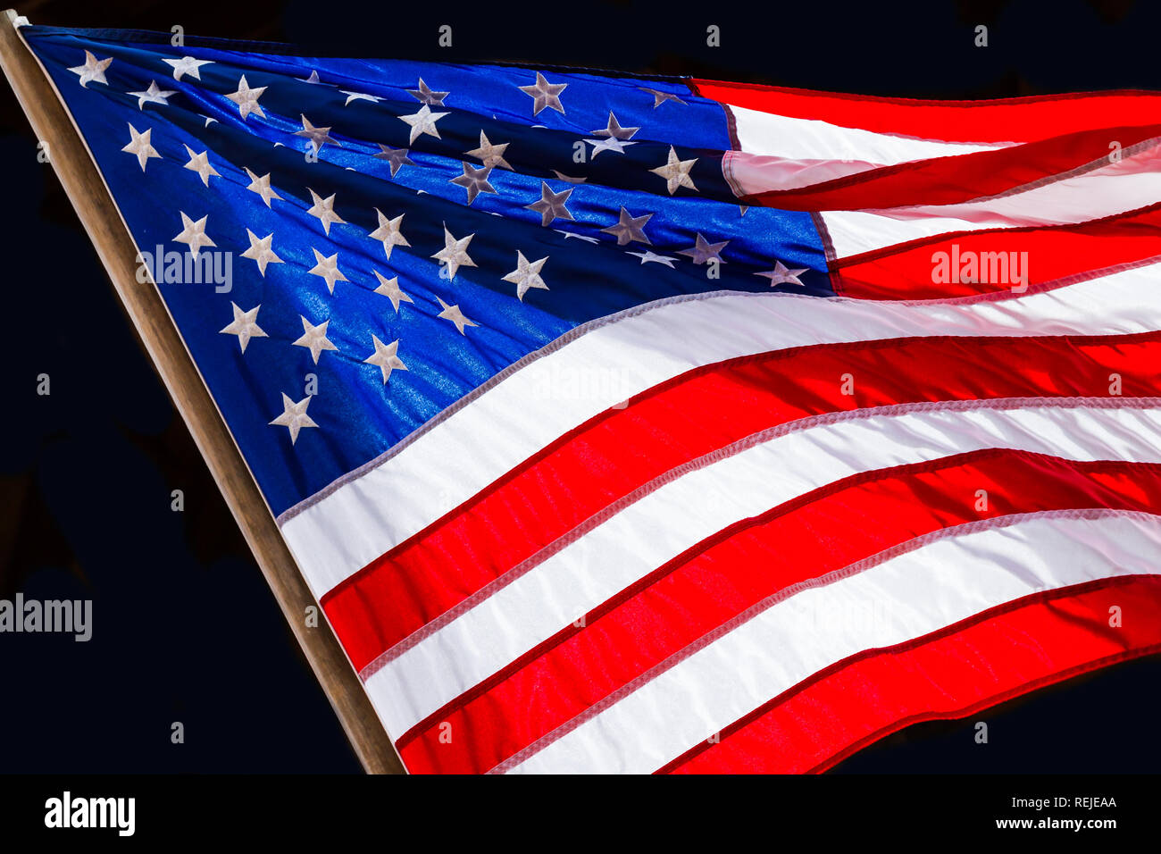 American flag waving left to right Stock Photo - Alamy
