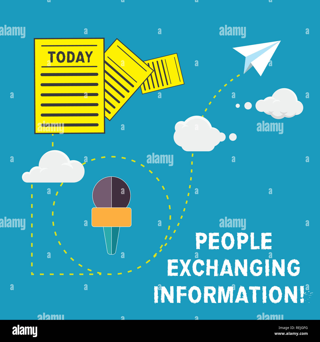 Handwriting text People Exchanging Information. Concept meaning passing ...
