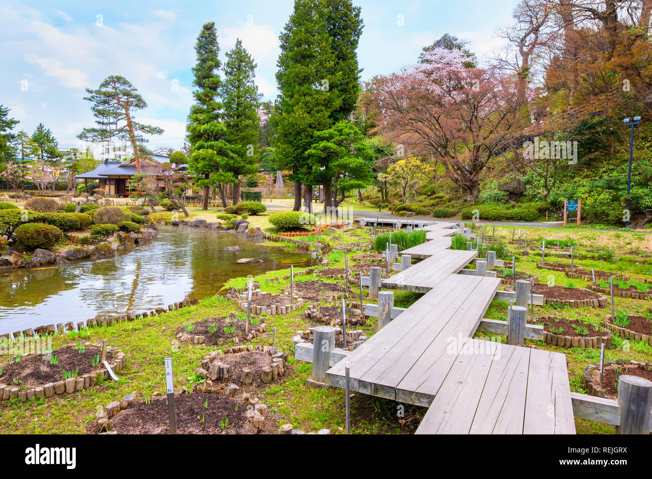 Hirosaki, Japan - April 23 2018: The Fujita Memorial Japanese Garden ...