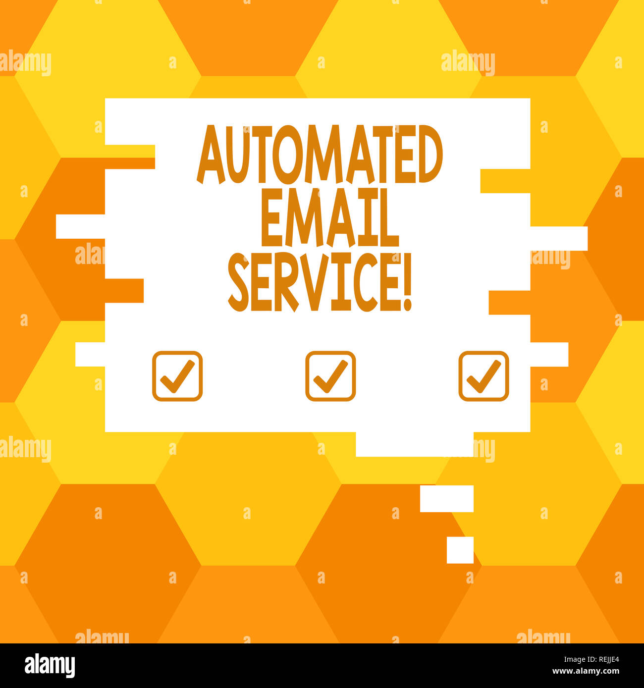 Handwriting text Automated Email Service. Concept meaning automatic decision making based on big ...