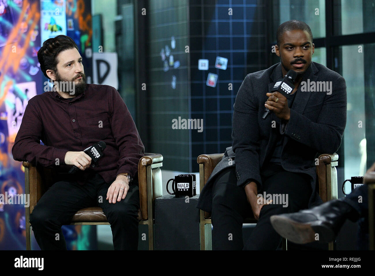 NEW YORK, NY - OCTOBER 24: John Magaro, Jovan Adepo at the Build Series ...