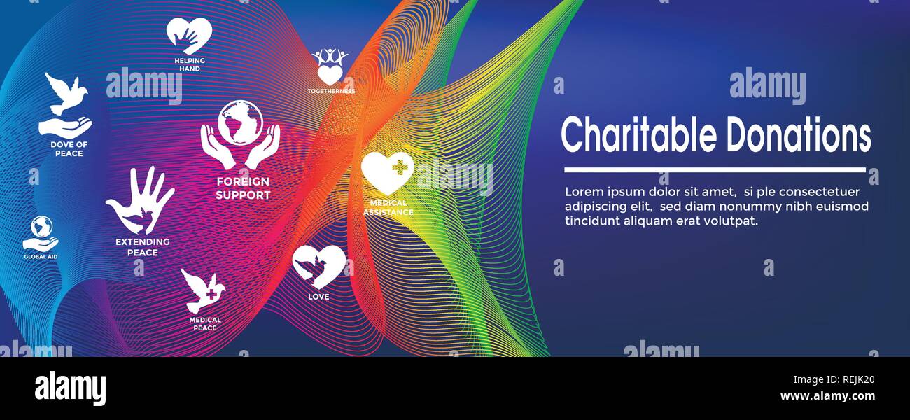 Charitable Giving and Donations Header Banner and Icon set Stock Vector ...