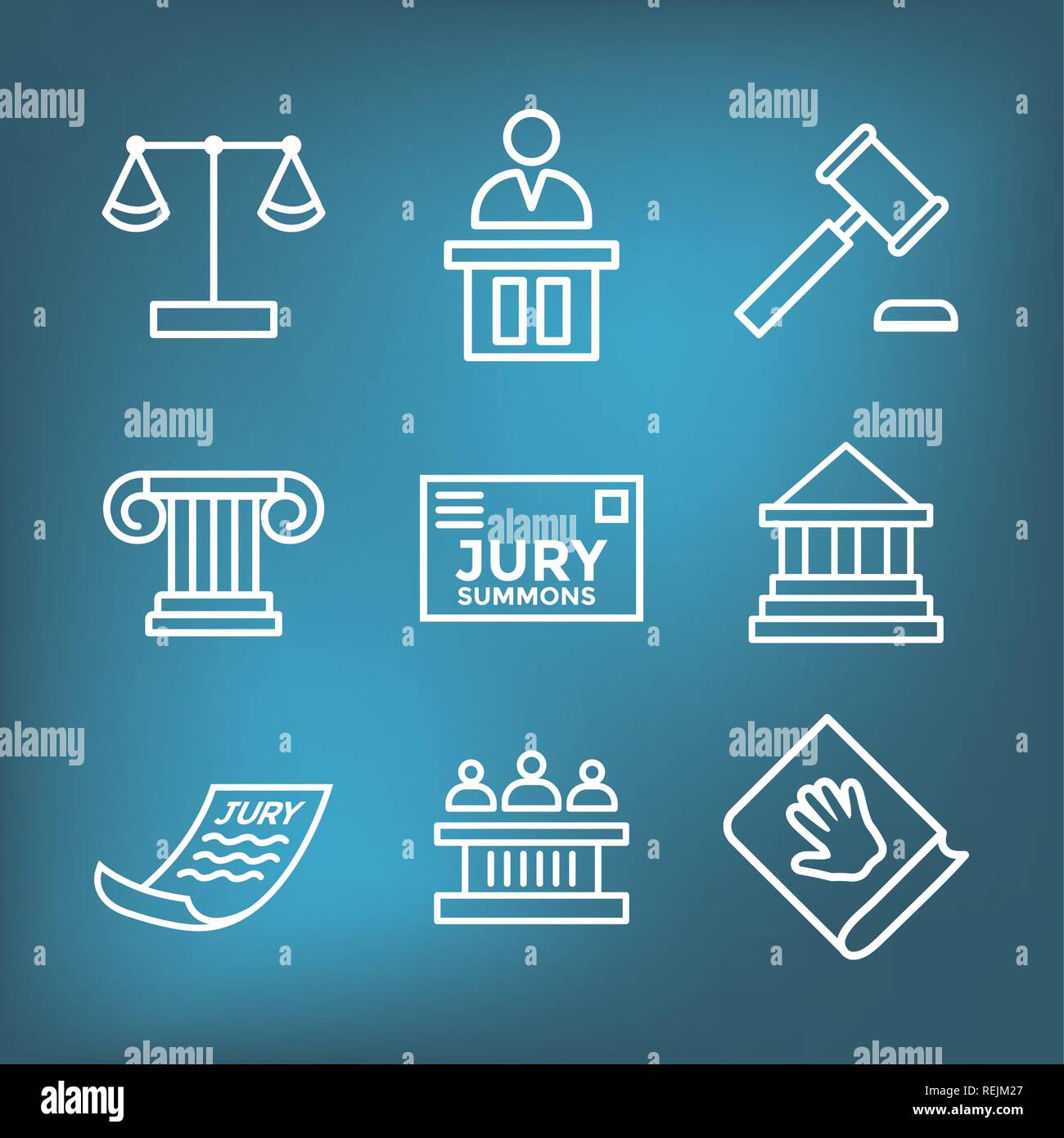 Law & Legal Icon Set with Judge, Jury, and Judicial icons Stock Vector ...