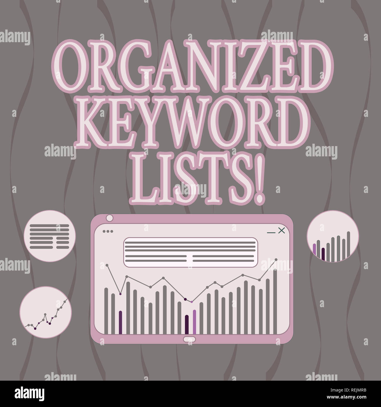 Word writing text Organized Keyword Lists. Business concept for Taking ...