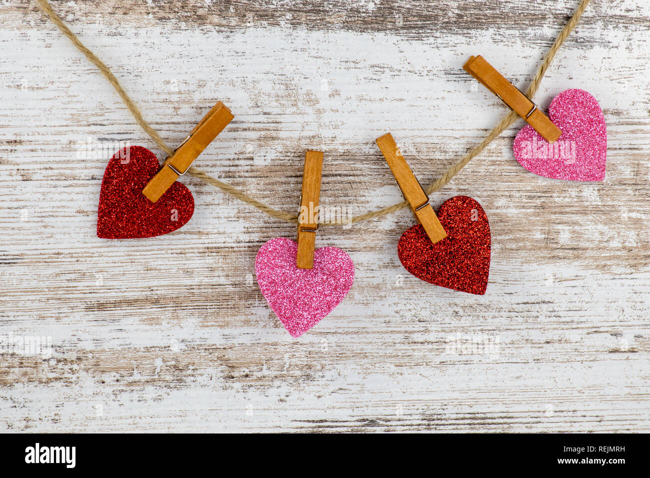 Hearts on String Stock Photo - Alamy
