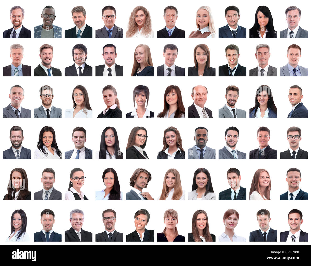 portraits of successful employees isolated on a white Stock Photo - Alamy