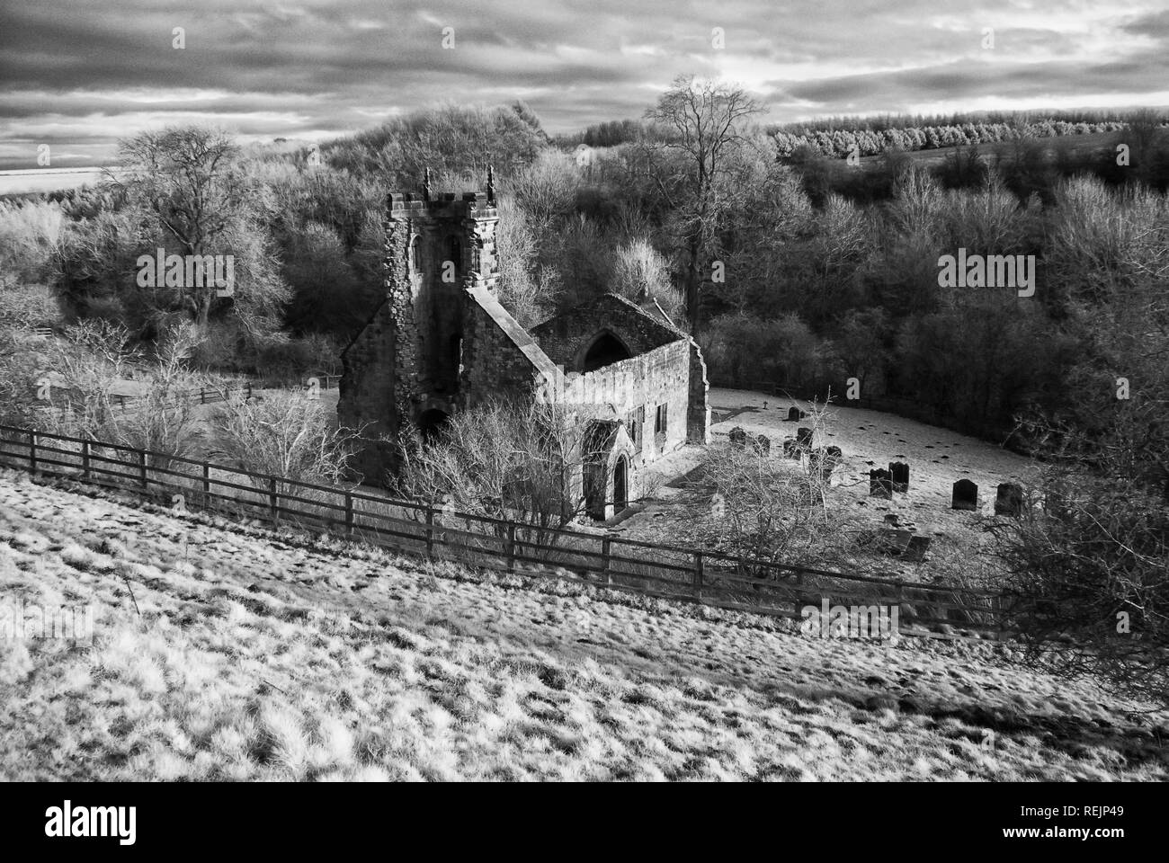 Wharram percy deserted medieval village Black and White Stock Photos ...