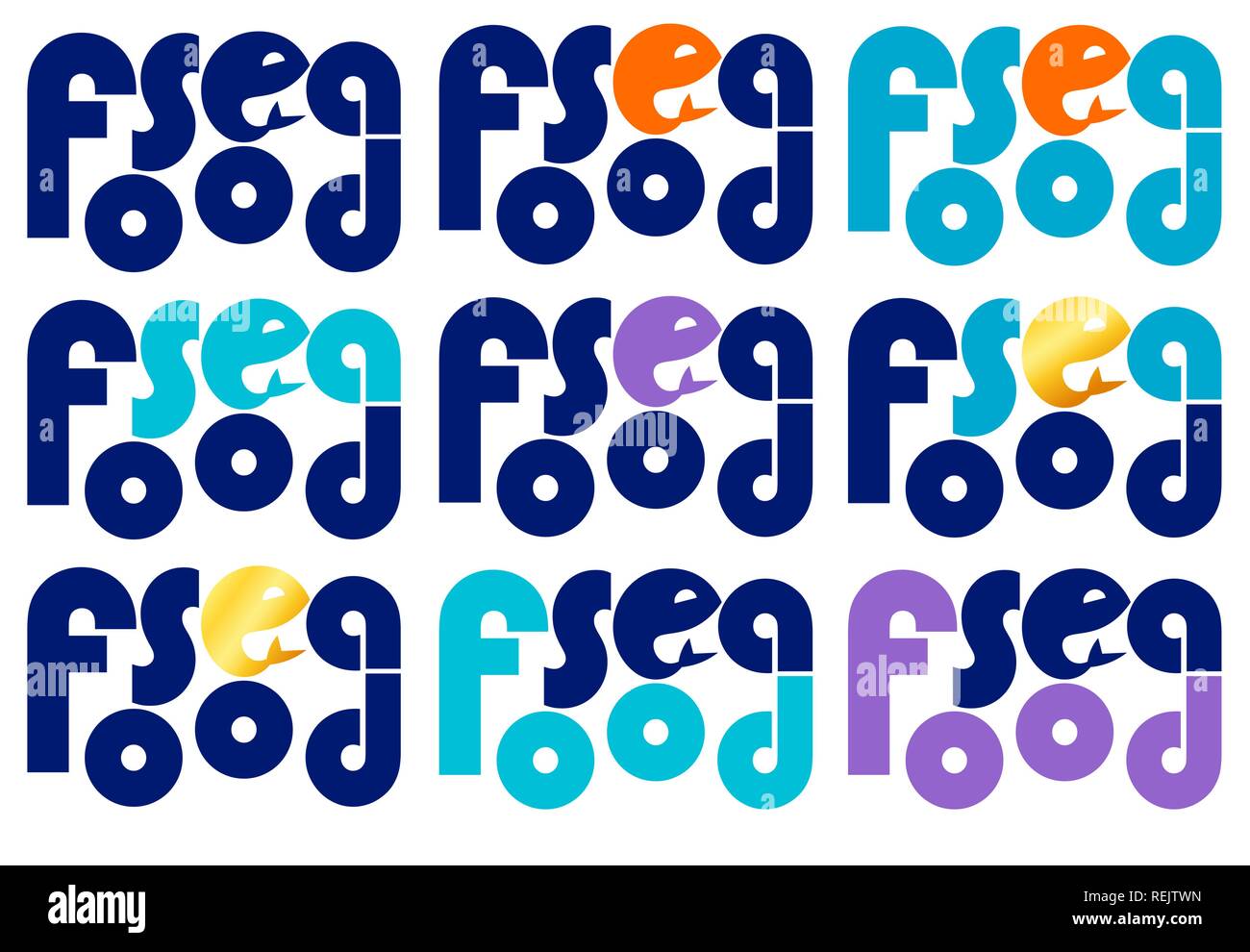 Fish typography Stock Vector Images - Alamy