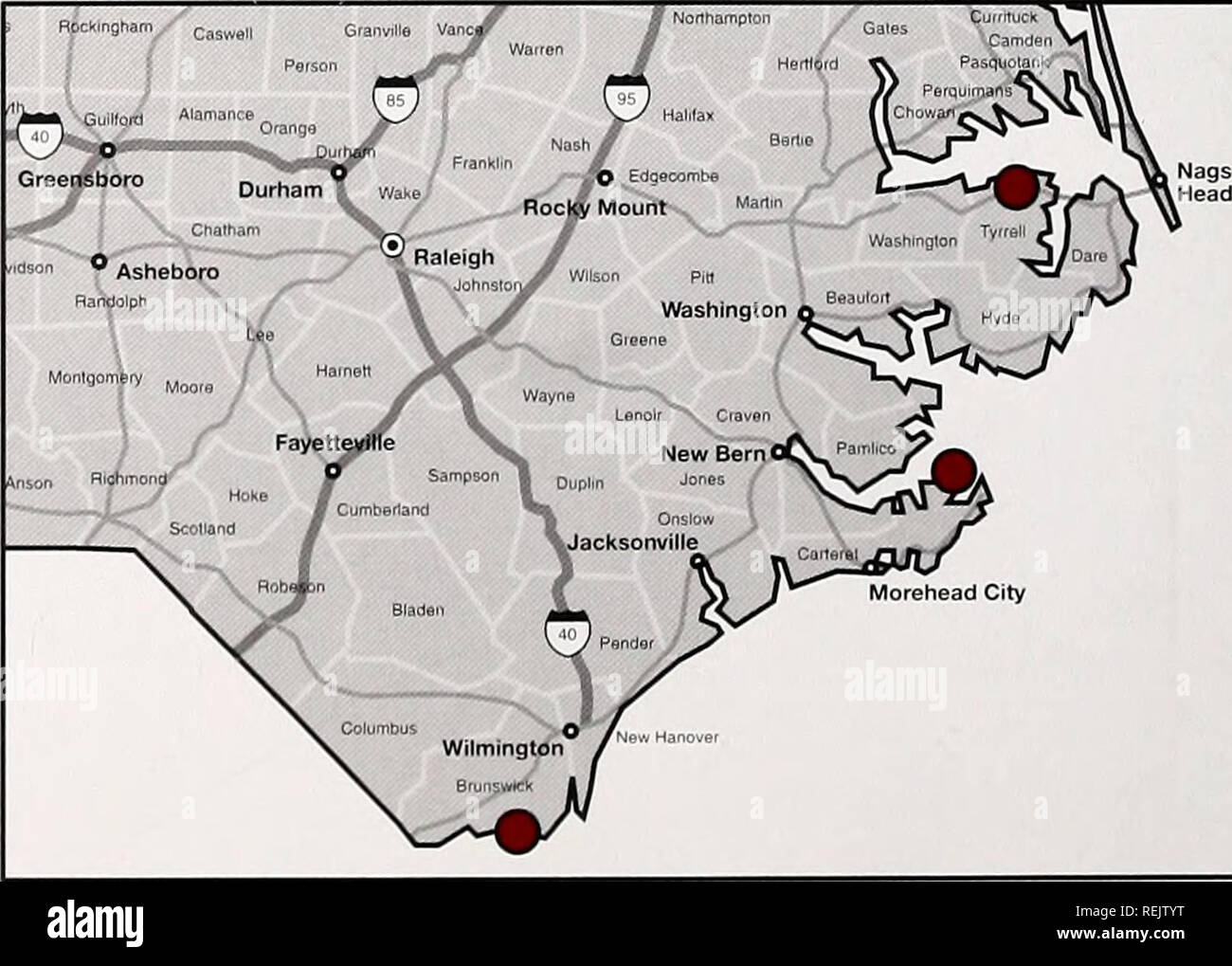 Pamlico sound map hi-res stock photography and images - Alamy