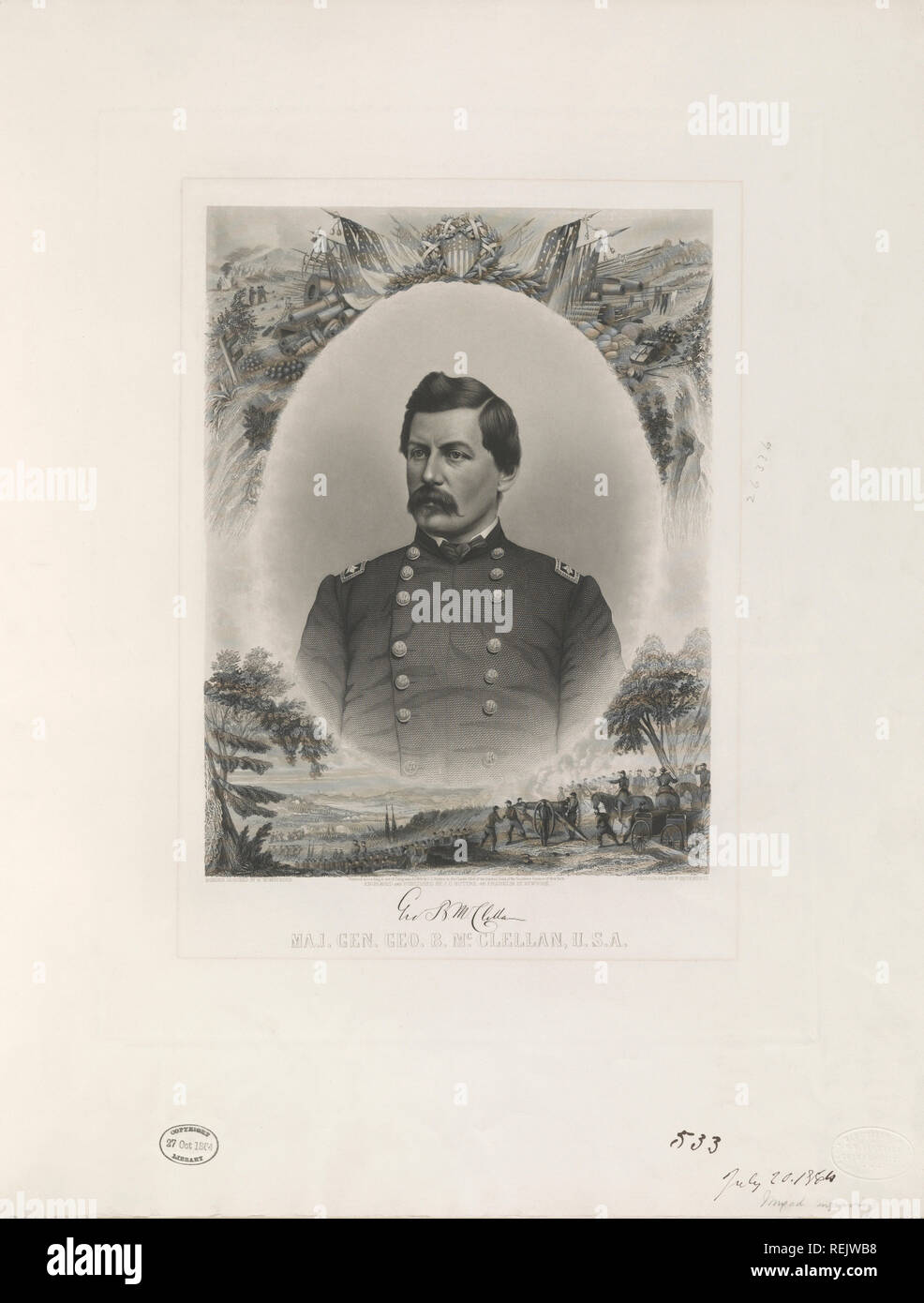 Maj. Gen. George B. McClellan, USA, Engraved and Published by J.C ...