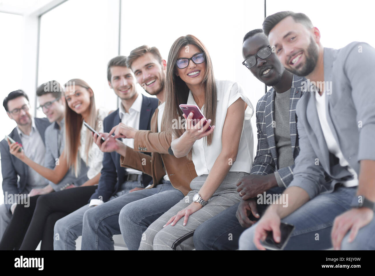 group of young people using modern gadgets Stock Photo - Alamy