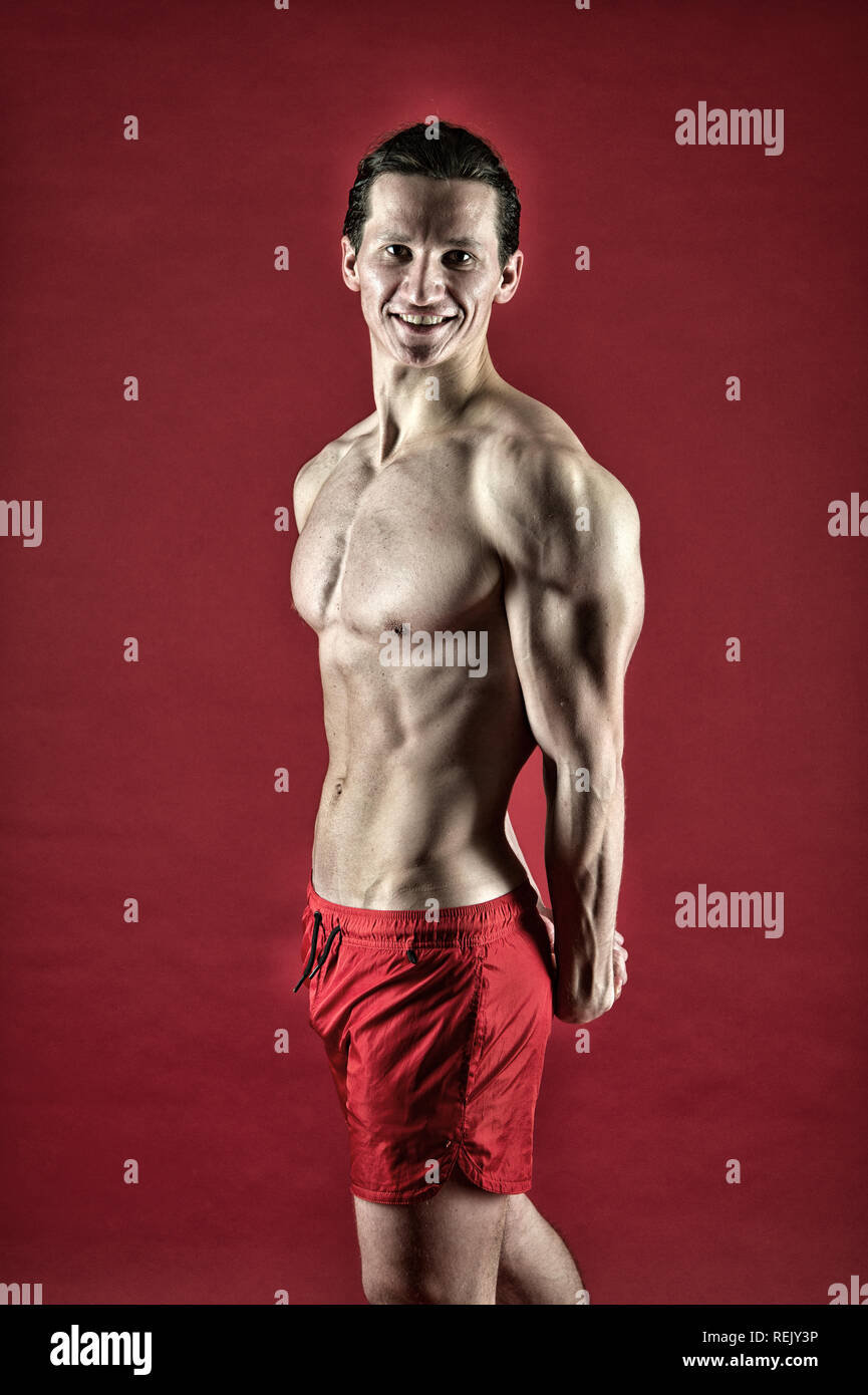 Healthy and strong. Muscular bodybuilder concept. Improve yourself ...