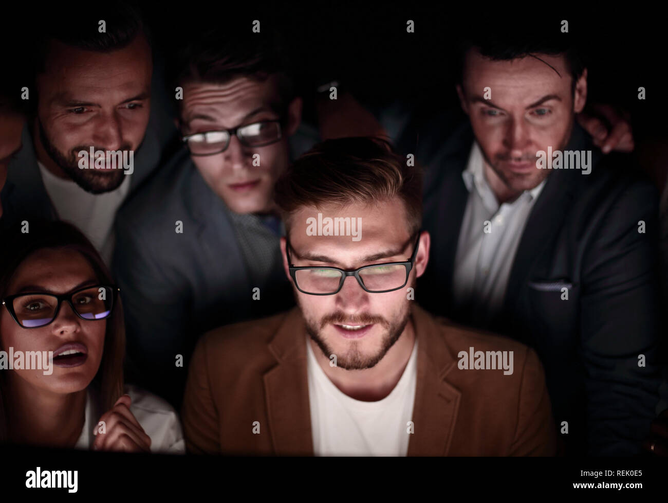 Office team working night focused hi-res stock photography and images ...