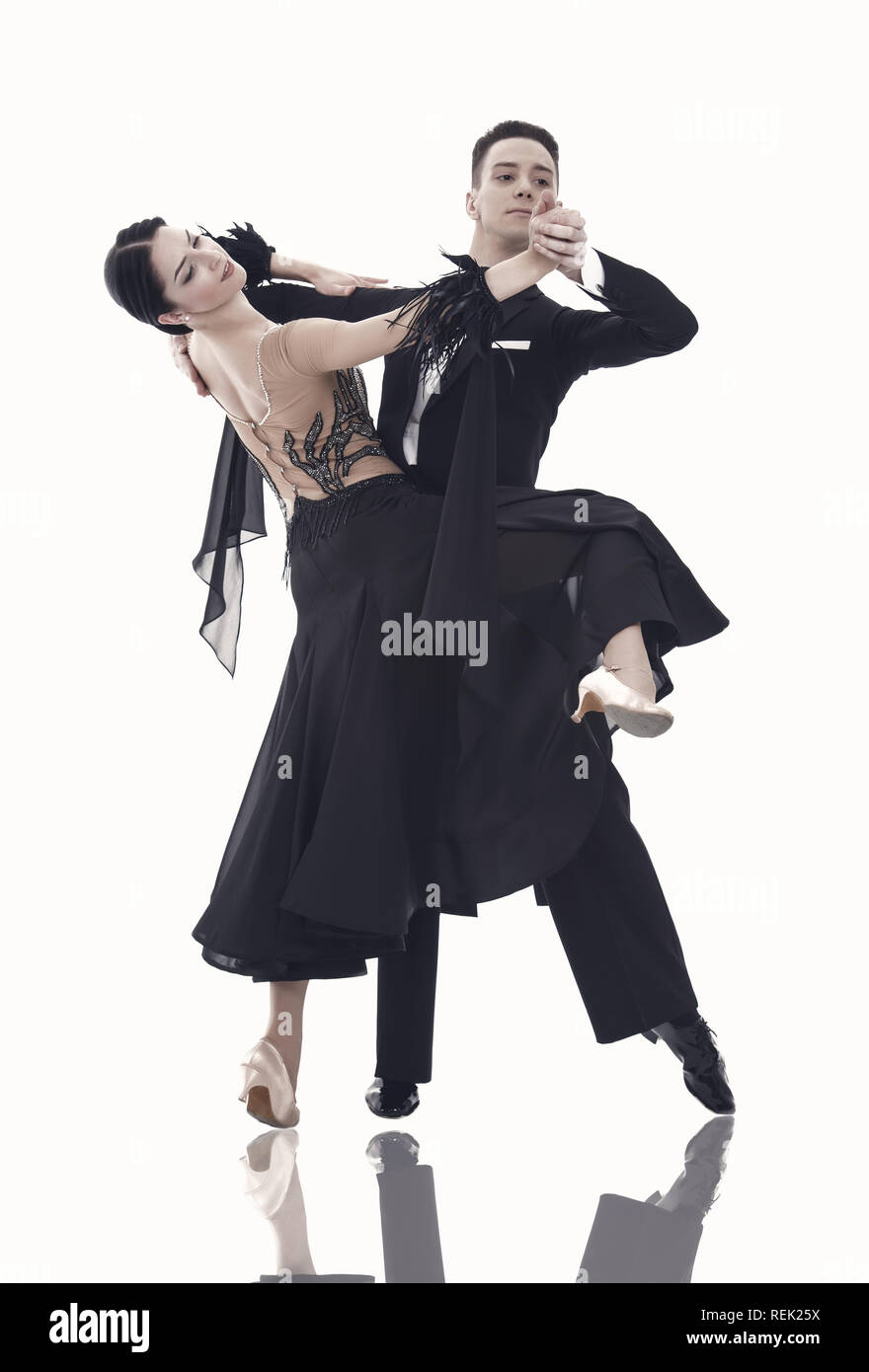 dance ballroom couple in a dance pose isolated on white background ...