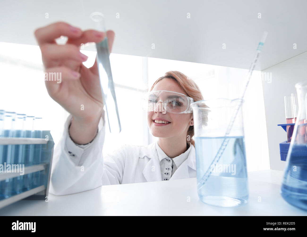 closeup.portrait of doctor biologist in the lab Stock Photo - Alamy