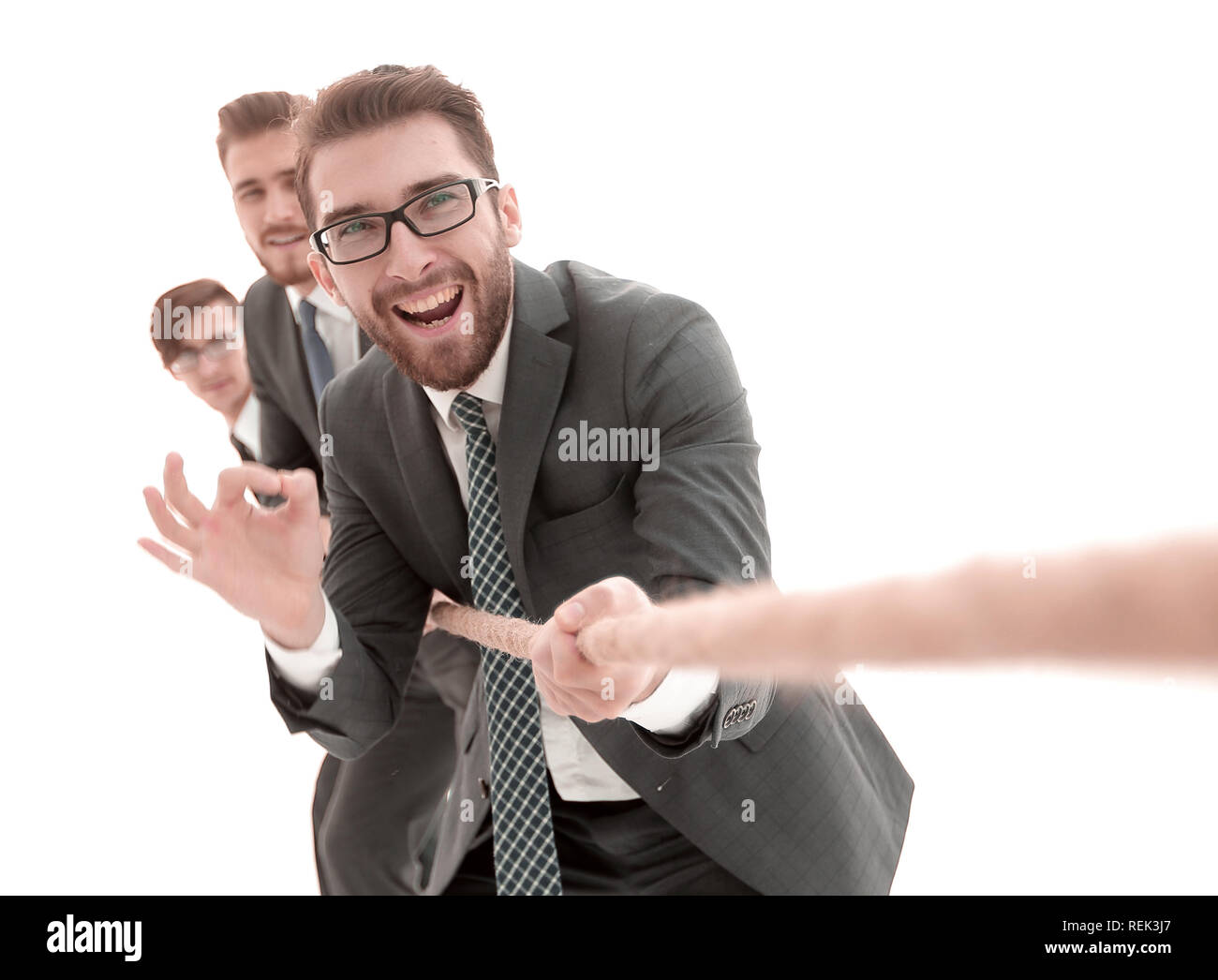 background image of a businessman rising up Stock Photo - Alamy