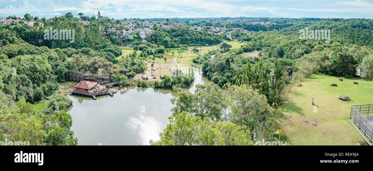 Curitiba - PR, Brazil - December 16, 2018: Panoramic aerial view of the ...