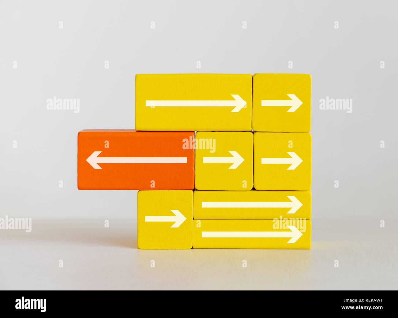 unique different arrow on wooden blocks toys, different leadership ...