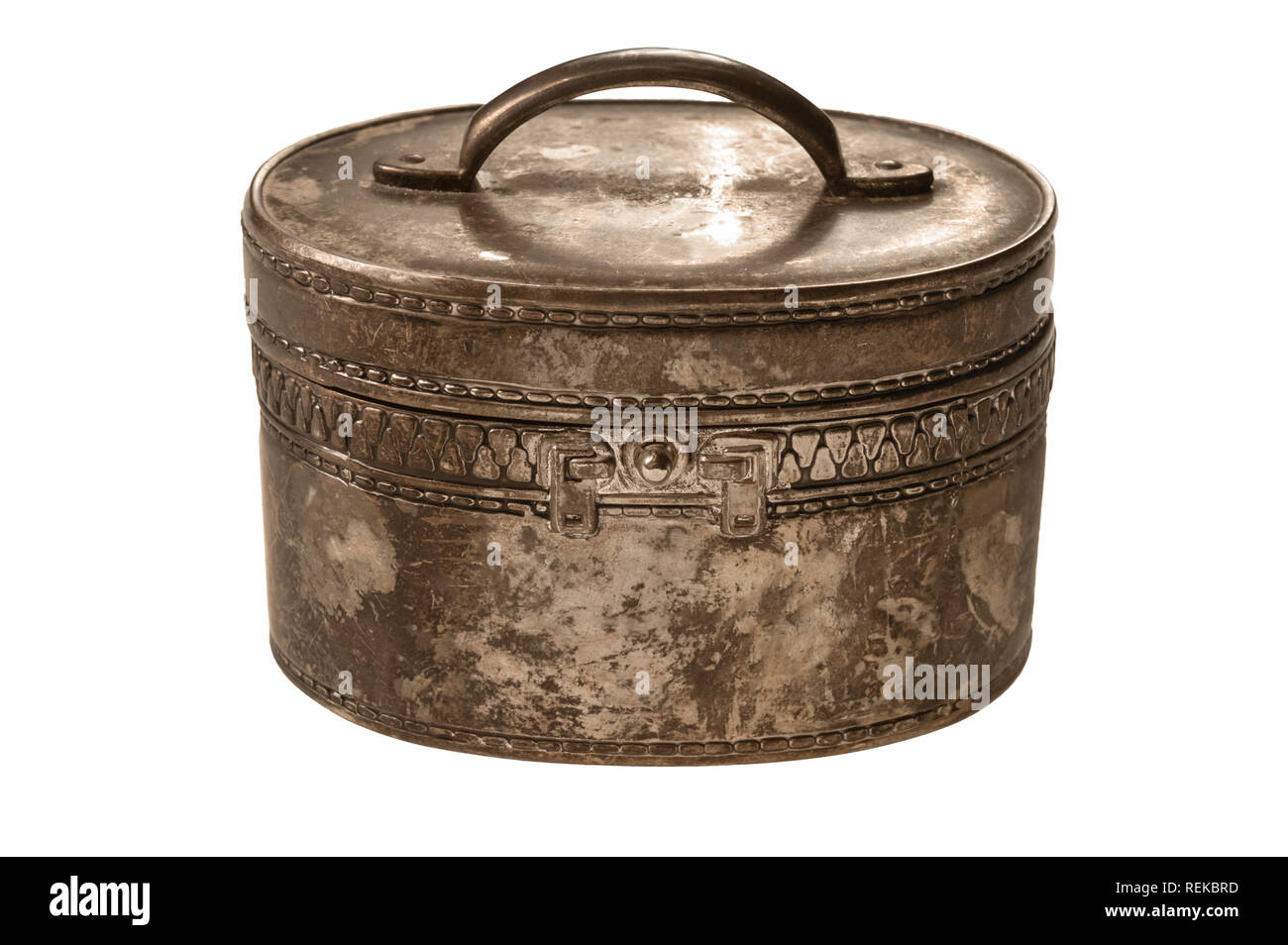 Metal box isolated on white background Stock Photo - Alamy