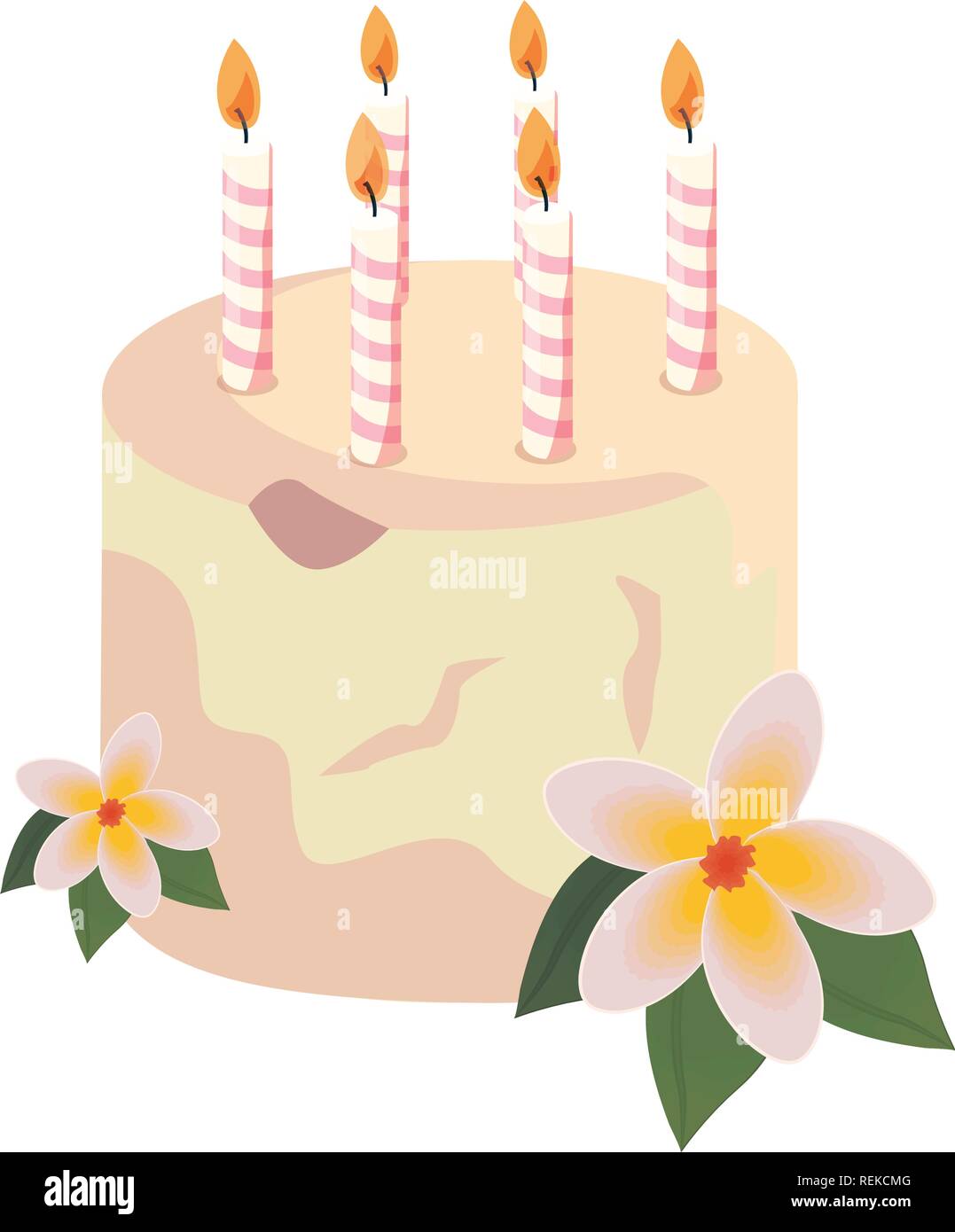 sweet cake flower on white background vector illustration Stock Vector ...