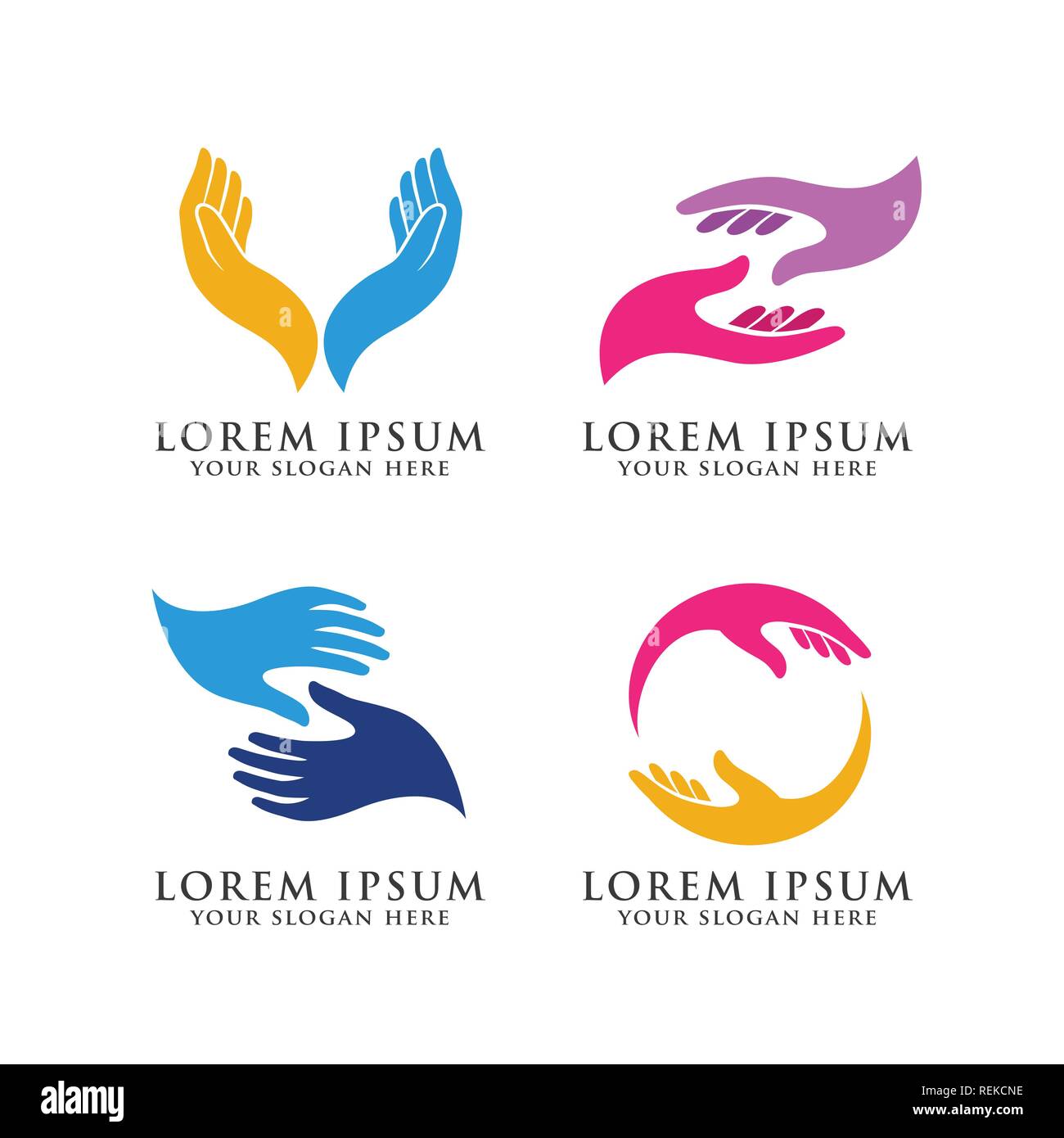 hand care logo design template. hand care vector icon illustration ...