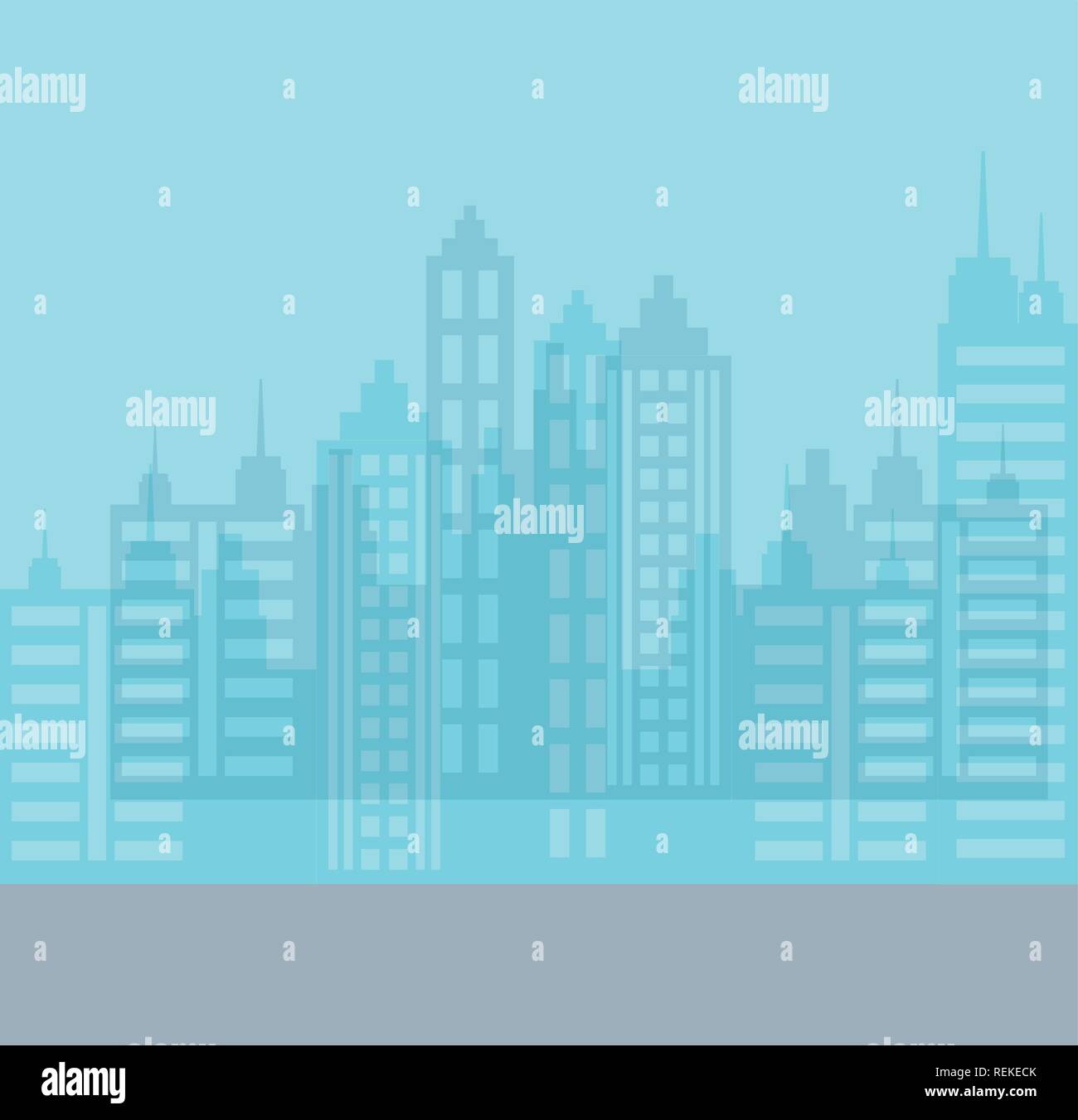 City buildings Over blue background, vector illustration Stock Vector ...
