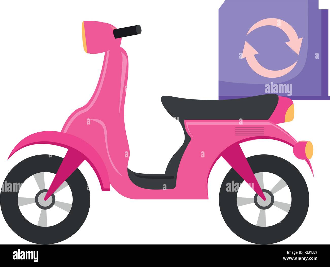 Delivery Motorcycle over white background, vector illustration Stock ...