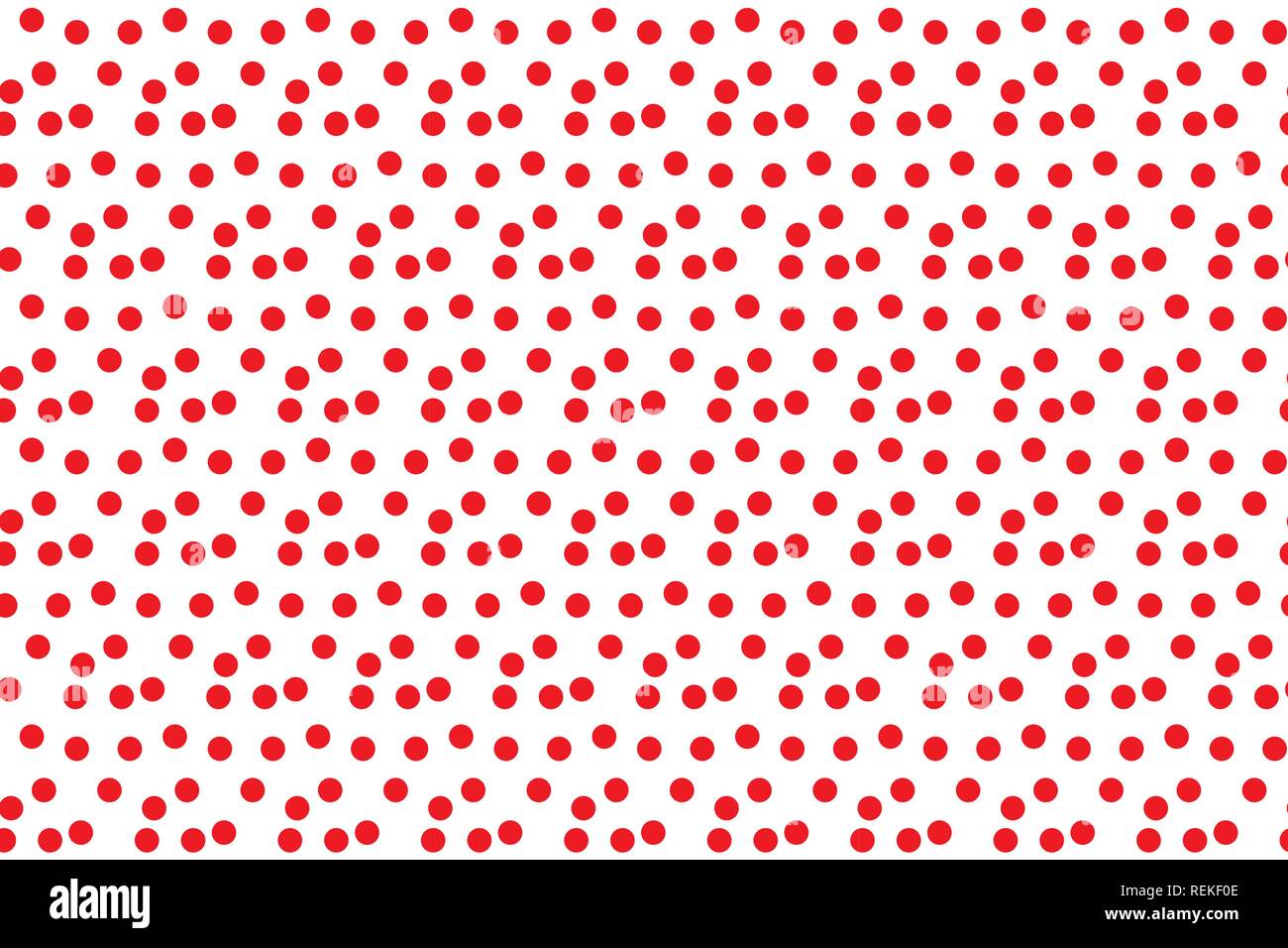White background random scattered circle red dots seamless pattern ...