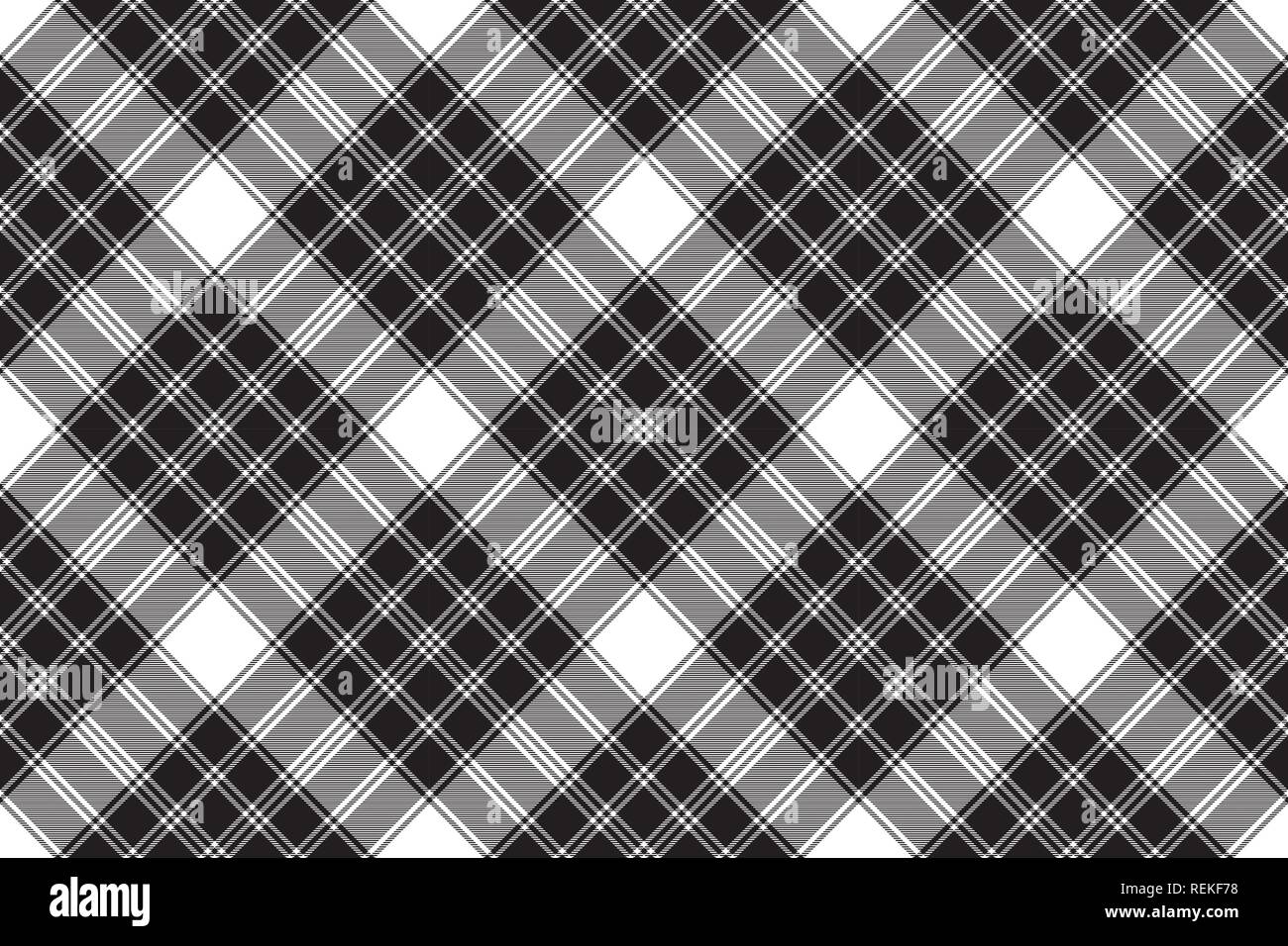 Black white classic check plaid seamless pattern. Vector illustration ...