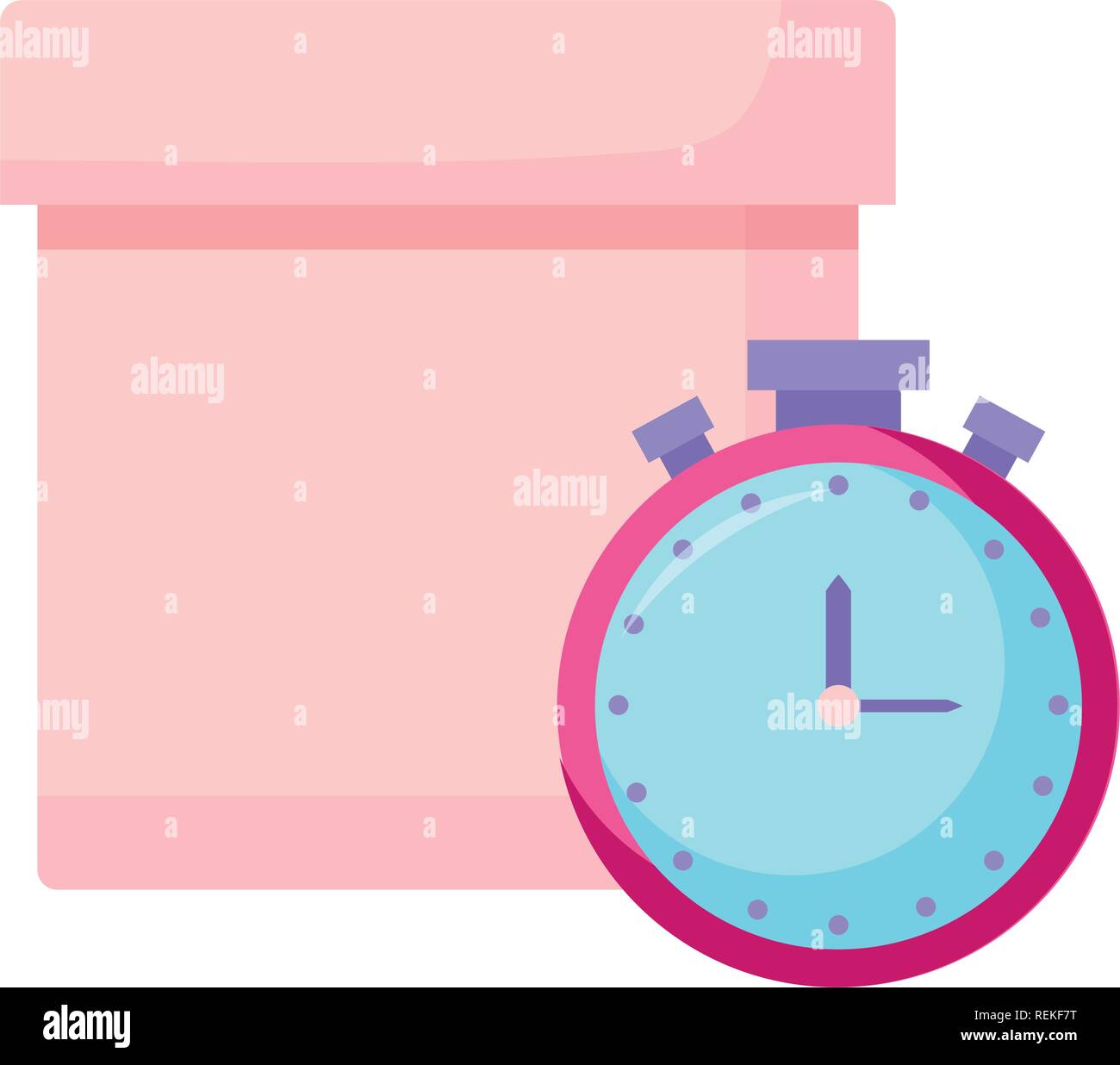 Chronometer and box Over white background, vector illustration Stock ...