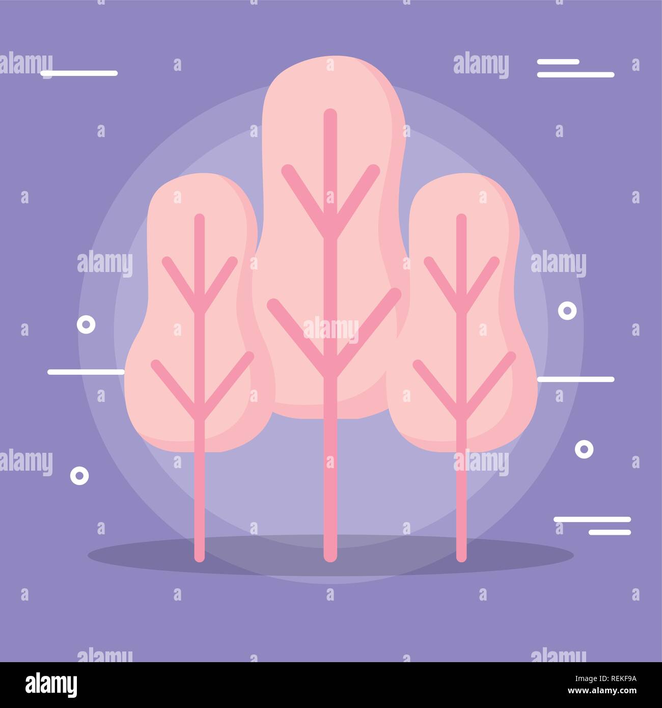Abstract trees Over purple background, vector illustration Stock Vector ...