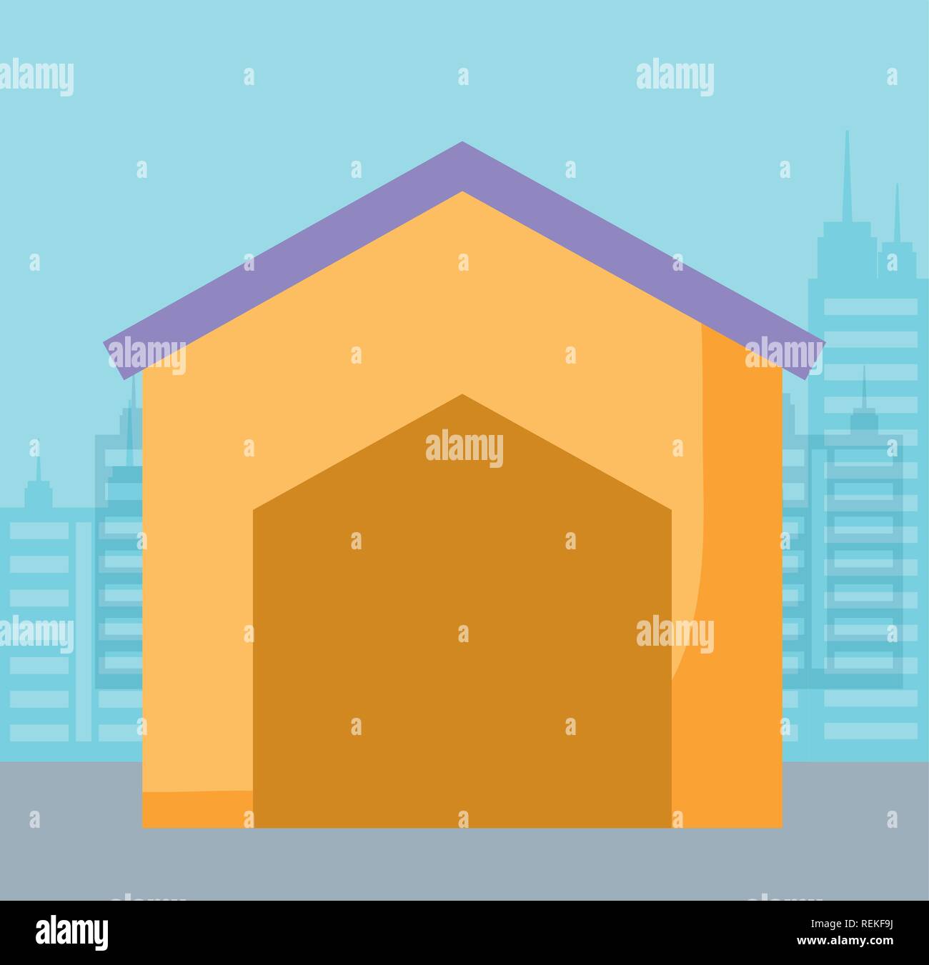 Warehouse Over blue background, vector illustration Stock Vector Image ...